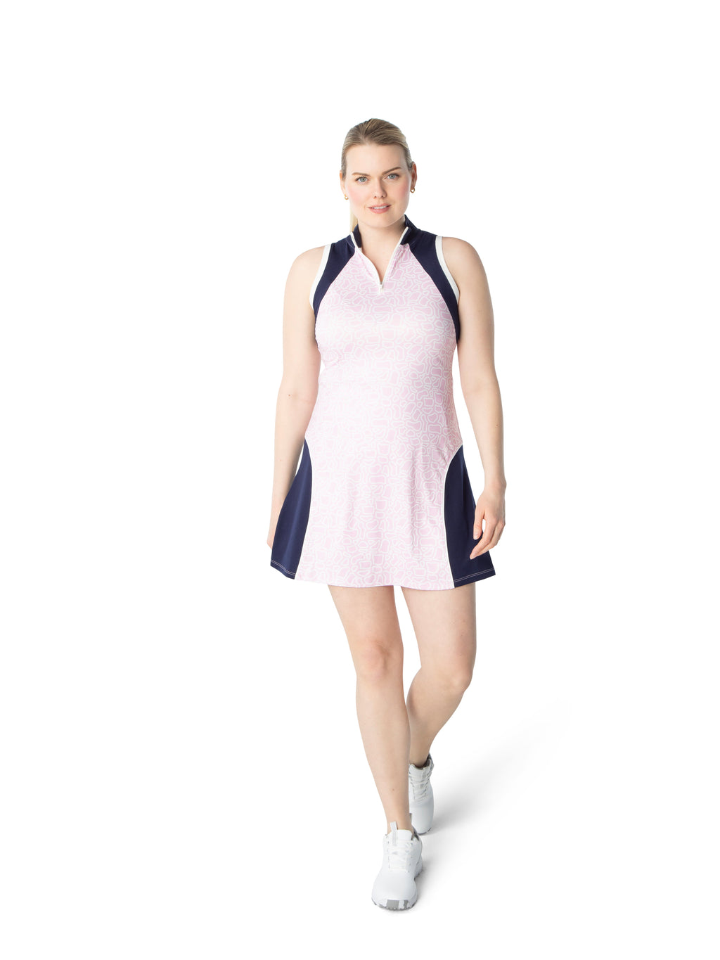 Sleeveless Mock Neck Dress in Pink Bunker | Lero – Lero Golf